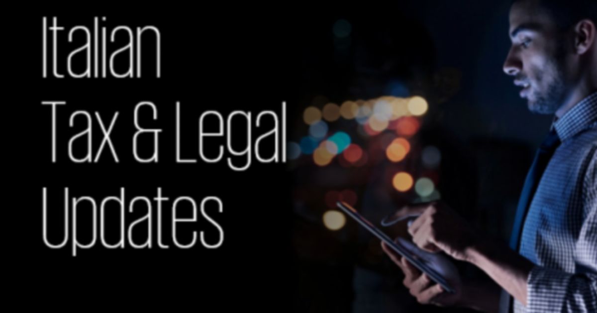 Italian Tax Update - Le novità del panorama fiscale - KPMG Italia
